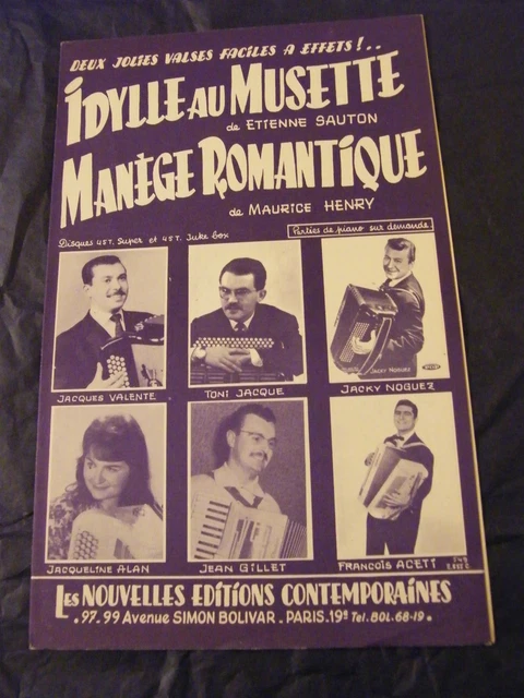 SPARTITO IDYLL AL Musette Sauton Giostra Romantico Henry Maurice 1960 ...