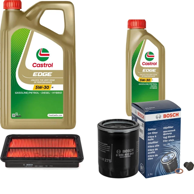 BOSCH INSPECTION SET 6 L Castrol 5W-30 M pour Ford USA Probe II 2.0 16V ...