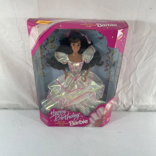 MATTEL 1995 HAPPY Birthday Barbie Brunette 14663 Never Removed From Box £20.47 - PicClick UK