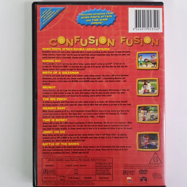 JIMMY NEUTRON BOY Genius Confusion Fusion DVD Nickelodeon Cartoon TV ...