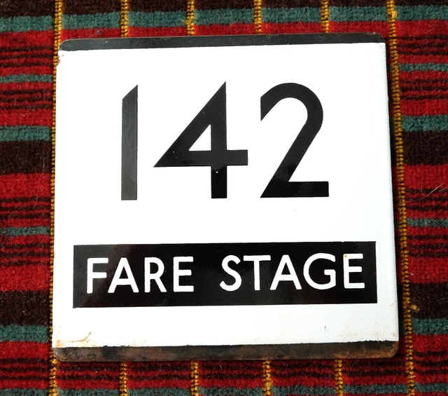 LONDON TRANSPORT ROUTE 142 Fare Stage Bus Stop E-Plate £48.50 - PicClick UK