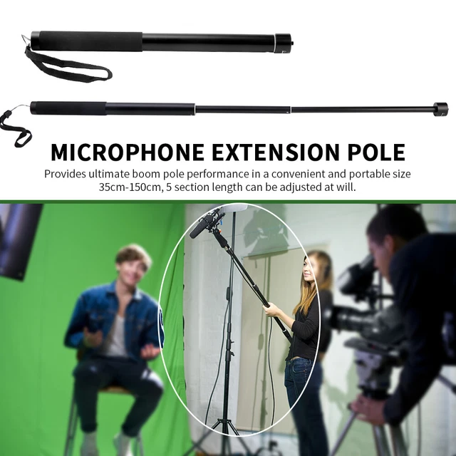 MICROPHONE EXTENSION BOOM Pole Durable Section Aluminum Alloy ...