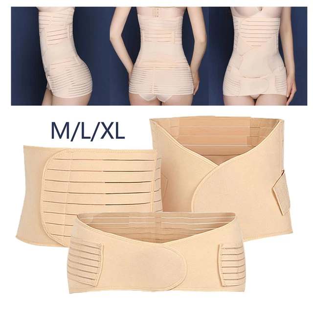 3 IN 1 Postpartum Belt Girdle Postnatal Body Shaper Elastic Postpartum ...