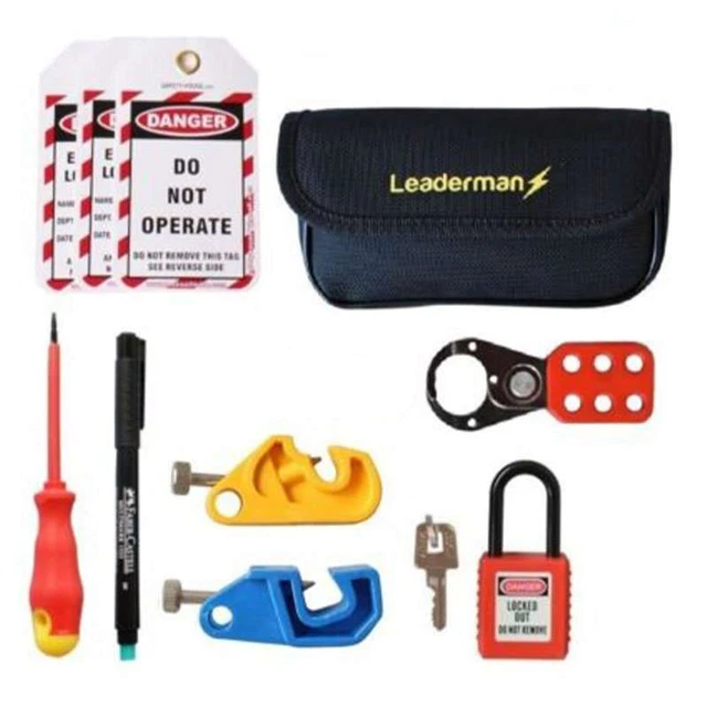 LEADERMAN LOCKOUT LOCK Off MCB/RCD Starter Kit Isolator with Case LOS ...