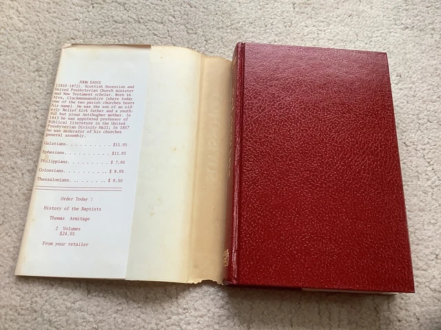 COMMENTARY ON COLOSSIANS by John Eadie 1977 James & Klock HB £2.50 ...