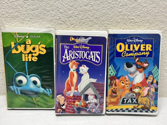 LOT 3 KIDS VHS Disney Movies The Aristocats, A Bugs Life, Oliver ...