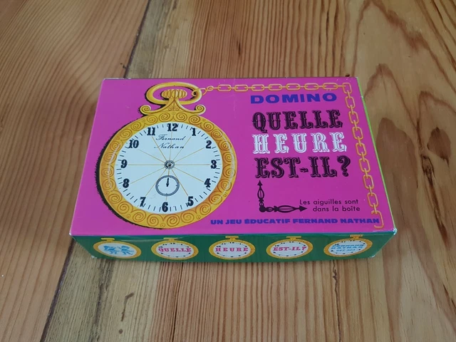 ANCIEN JEU ÉDUCATIF Domino Quelle Heure Est-Il ? Nathan 1958 EUR 12,00 ...