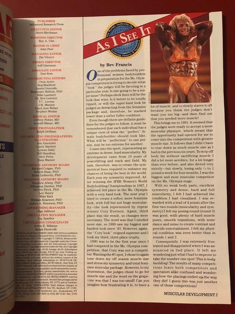 MUSCULAR DEVELOPMENT 1992 March Vol.29 #3 Mike Matarazzo Erika Andersch ...