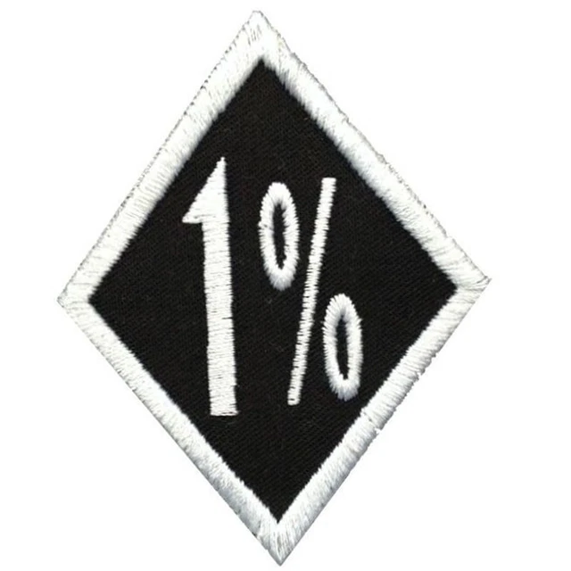 1% BIKER AUFNÄHER Biker Patch Kutte mc Rocker (6,5 x 8 cm) schwarz ...