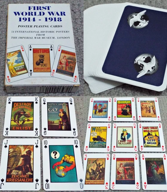 FIRST WORLD WAR Historic Posters Pack of Pictorial WW1 Playing Cards £9 ...