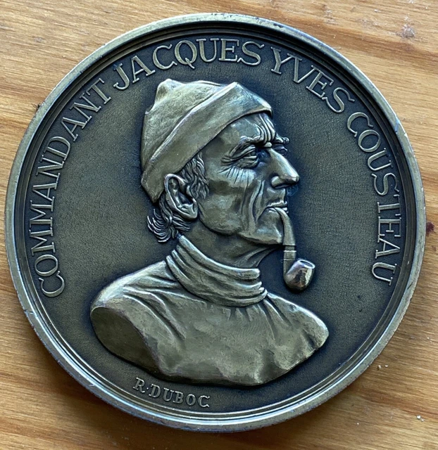GRANDE MÉDAILLE COMMANDANT Cousteau en Bronze, 2eme face La Calypso. R ...