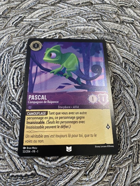 CARTE DISNEY LORCANA Mickey Pascal Compagnon de Raiponce 53/204 Foil ...