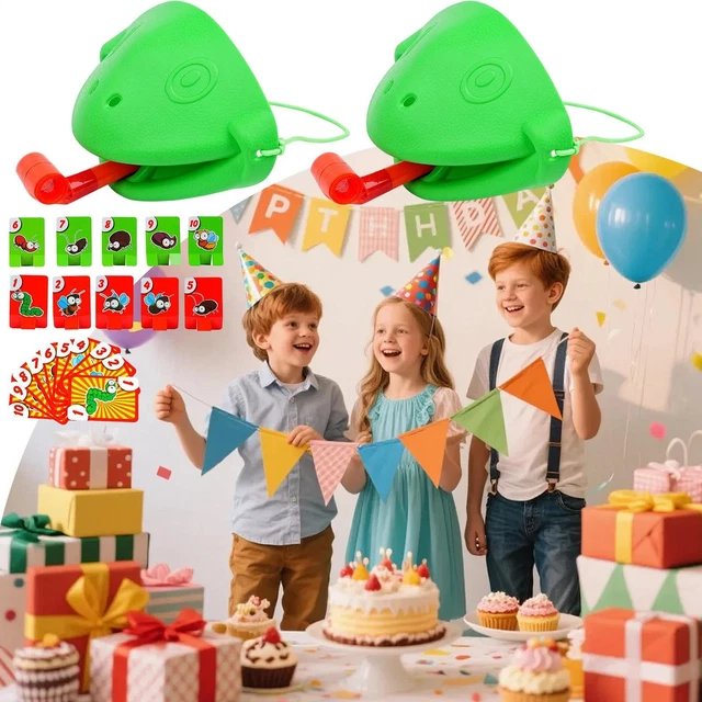 FROG TONGUE GAME Family Games Party Games Chameleon Lizard Frog Mask ...