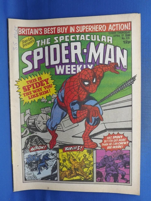 MARVEL THE SPECTACULAR Spider-Man UK Weekly Comic # 371 April 17 1980 ...