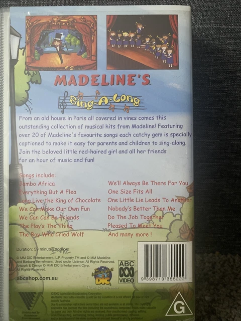 VHS MADELINE MADELINE’S Sing A Long ABC Kids RARE Video 2002 Over 20 ...