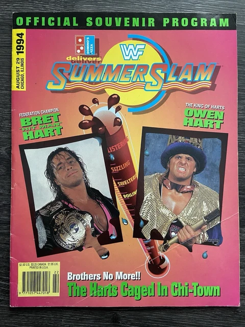 WWF WWE SUMMERSLAM 1994 Wrestling Souvenir Program Magazine Owen Hart ...
