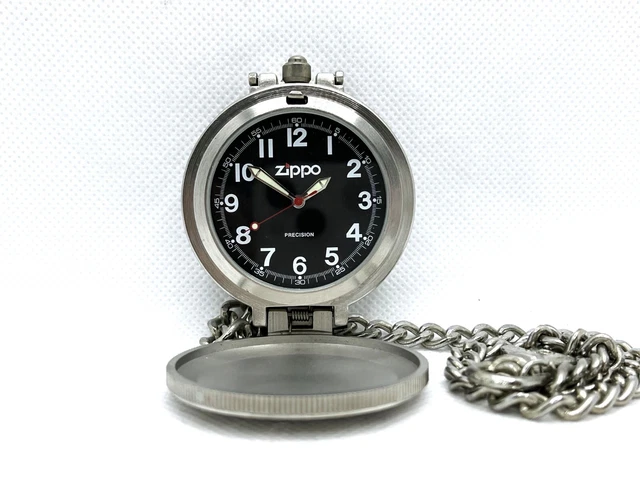RARE! ZIPPO LIMITED Edition Chain Pocket Watch Black Dial / Silver £113 ...