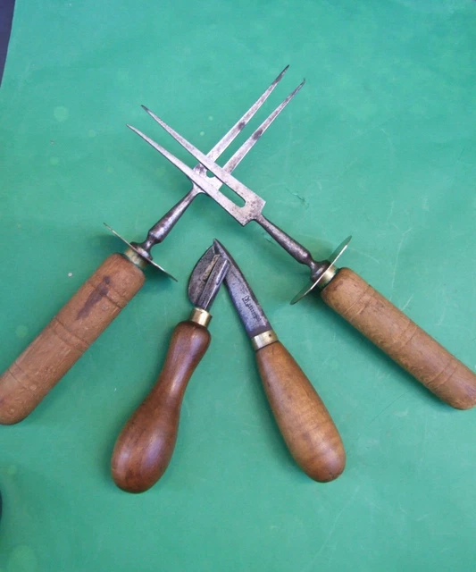 VINTAGE LARGE Forks -Oyster Knife -Can Tin Opener W Wooden Handles ...
