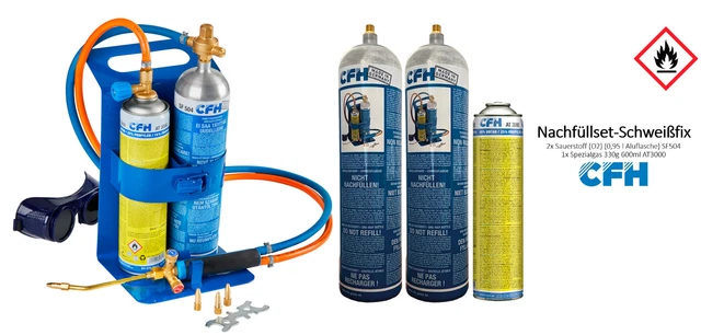 CFH AKTIONSSET SCHWEISSFIX Autogenschweißgerät Hartlötgerät Sauerstoff ...