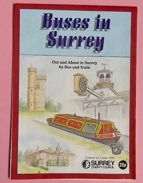 BUSES IN SURREY: County bus and train map 1990. Mint. £2.25 - PicClick UK