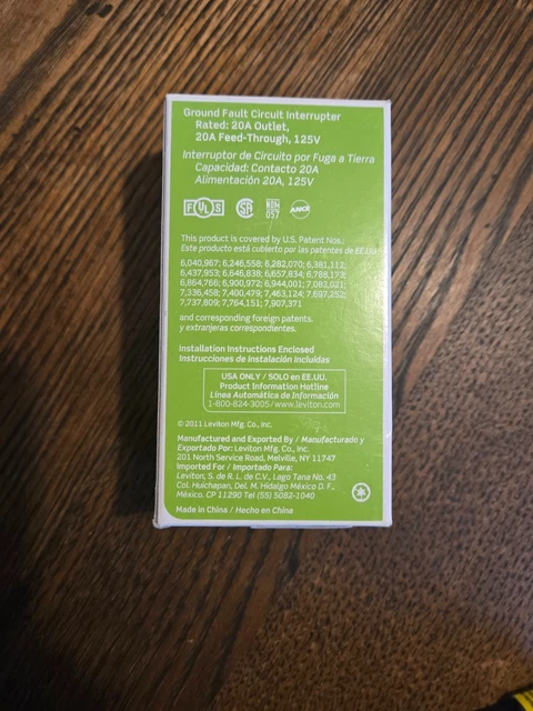 LEVITON SMART LOCK Pro 20A-125V GFCI Ivory Slim Outlet N7899-RI $16.55 ...