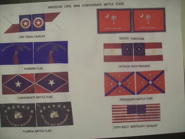AMERICAN CIVIL War Flags Eight Assorted Approx 1/32 £2.99 - PicClick UK