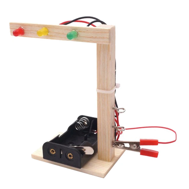 DIY TRAFFIC LIGHT Toy Mini Traffic Signals Assembly Kids Craft IQ ...