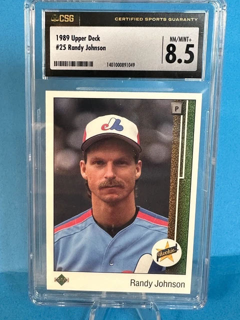 1989 UPPER DECK Randy Johnson Card #25 Grade CSG 8,5 NM-MT + HOF'R & Cy ...