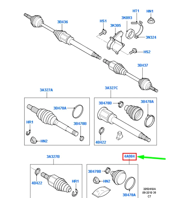 FORD TRANSIT CONNECT MK1 Front Drive Shaft CV Boot Kit 4371800 NEW ...