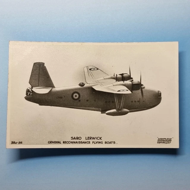 WW2 AIRCRAFT POSTCARD C1940 Real Photo R.A.F Saro Lerwick Flying Baot £ ...