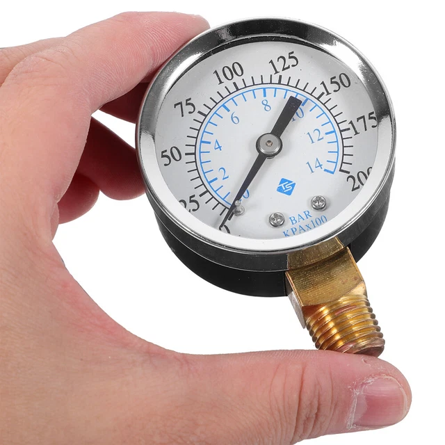 0-200 PSI 0-14 Bar Compressore Manometro Aria Compressa Manometro NPT EUR 9,92 - PicClick IT