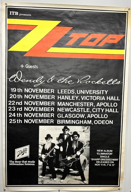 ZZ TOP BILLY Gibbons Affiche Original Sharp Habillé Man Eliminator GB ...