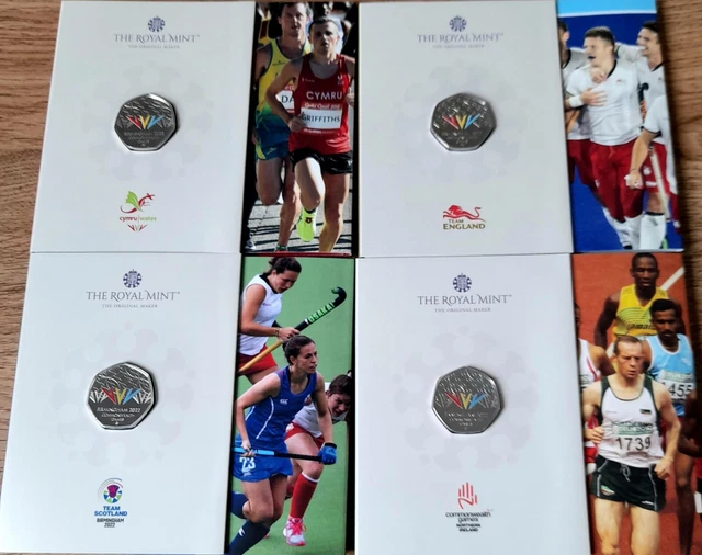 ROYAL MINT 2022 Commonwealth Games Coloured 50p Coin Full Set £115.00 ...