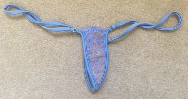 WICKED WEASEL MICRO Bikini Thong Underwear Blue Lace Medium M (Read ...