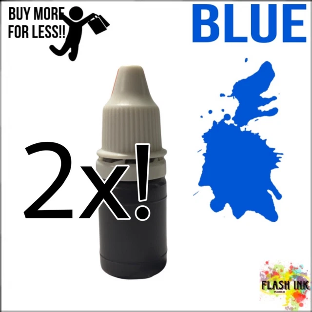 BLUE 10ML REFILL Ink Flash for Photosensitive Seal Stamp Rubber Stamp ...