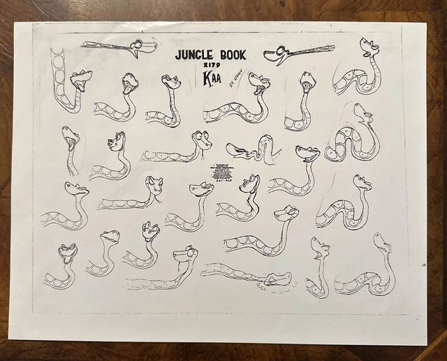 ORIGINAL JUNGLE BOOK Kaa Walt Disney Model Sheet Shere Kahn Baloo £127. ...