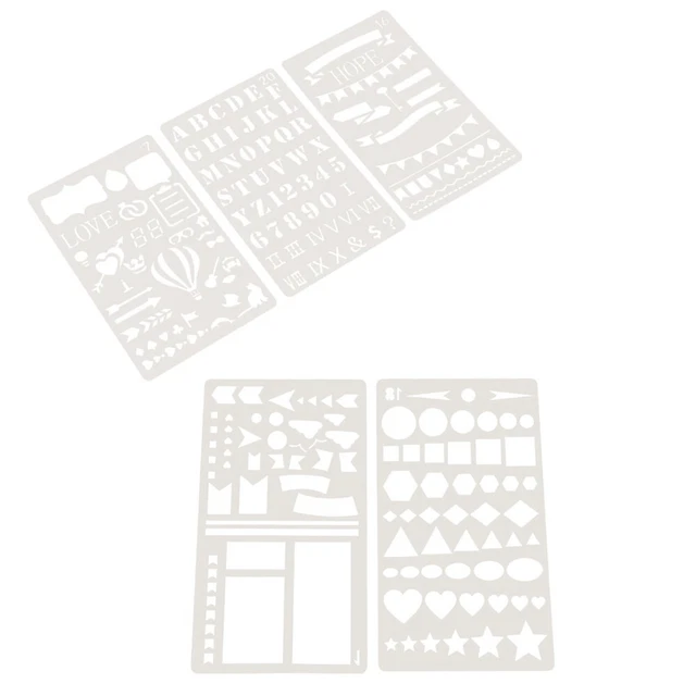 10 PCS LETTER Drawing Template Drafting Tools Ruler Flower Stencil £7. ...