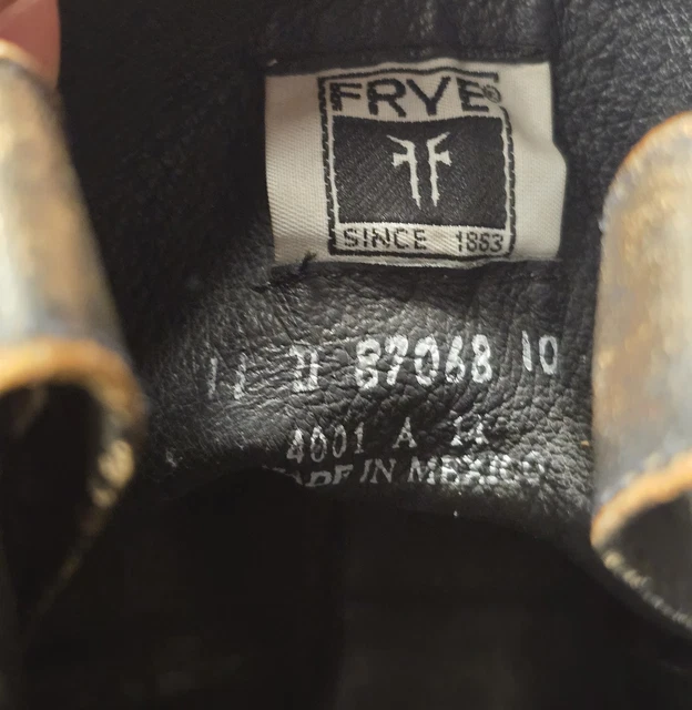 FRYE BROWN HARNESS Strap Motorcycle Boots Square Toe Leather 11 D Flaw ...