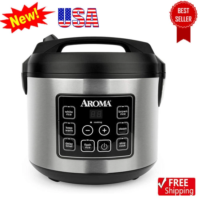 20 CUP COOKED Digital Rice Cooker Slow Cooker Food Steamer SS Exterior ...