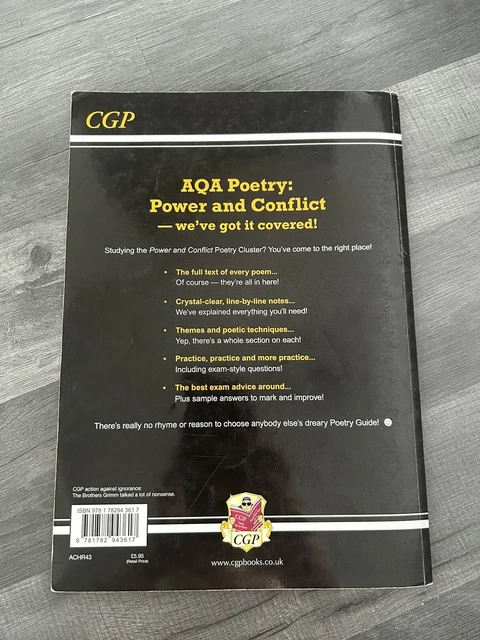 CGP GCSE AQA English (Anthology of) Poetry Power and Conflict Grades 9 ...