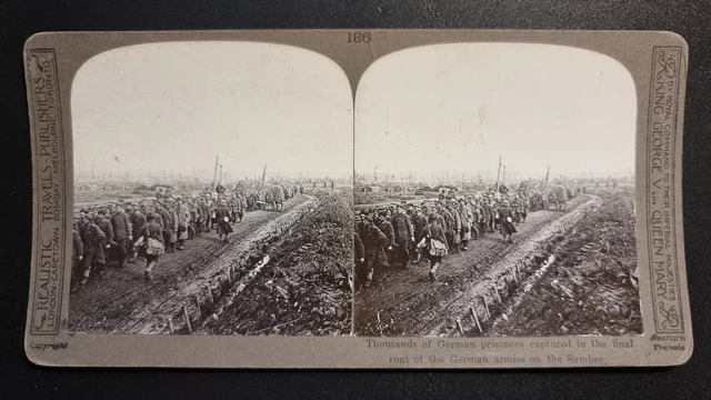 BATTLE OF SAMBRE Charleroi Column German Pow's WW1 Stereoview 3D RP ...