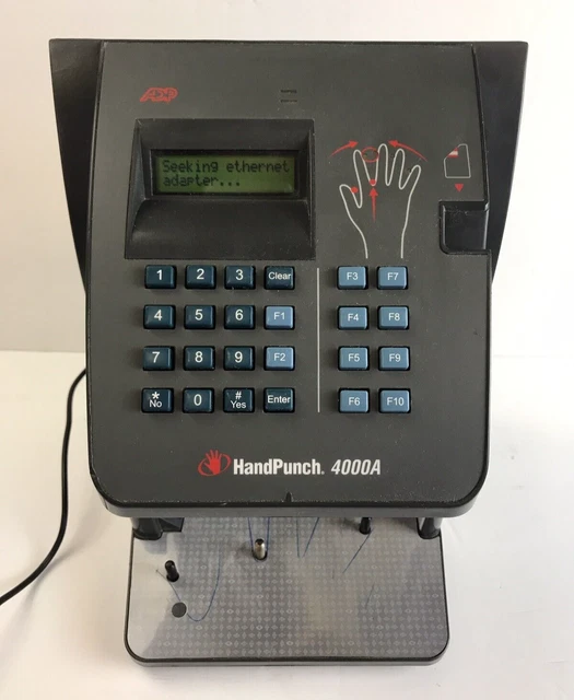 ADP HANDPUNCH 4000A Biometric Clock Attendance Terminal HP-4000 $124.95 ...