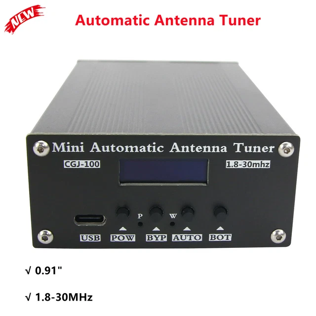 MINI TUNER ANTENNE automatique CGJ-100 1,8-30 MHz 0,91" pour radio à ...