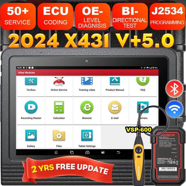 LAUNCH X431 PRO3S+ V5.0 PRO Bidirectional Car Diagnostic Scanner Tool ...
