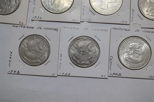 🧭 🇵🇹 PORTUGAL 50 Escudos Coin Collection With Silver B84 #135 $86.37 ...