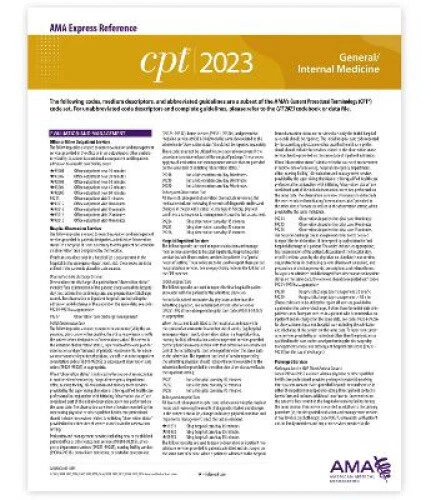 CPT 2023 EXPRESS Reference Coding Card: General/Internal Medicine EUR ...