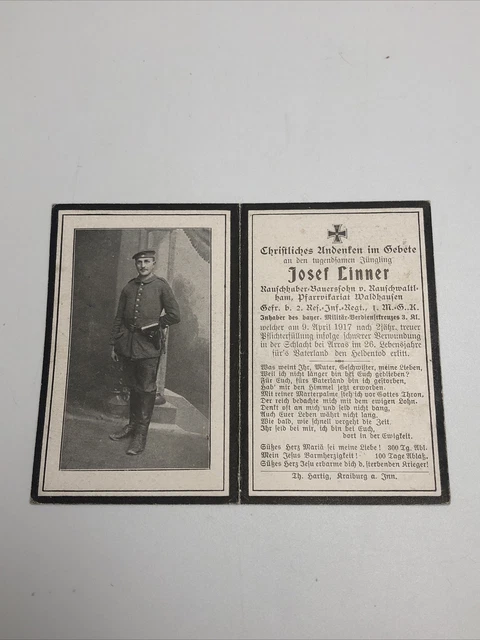 WW1 GERMAN DEATH Card Machine Gunner Gefreiter 09/04/1917 £14.00 ...