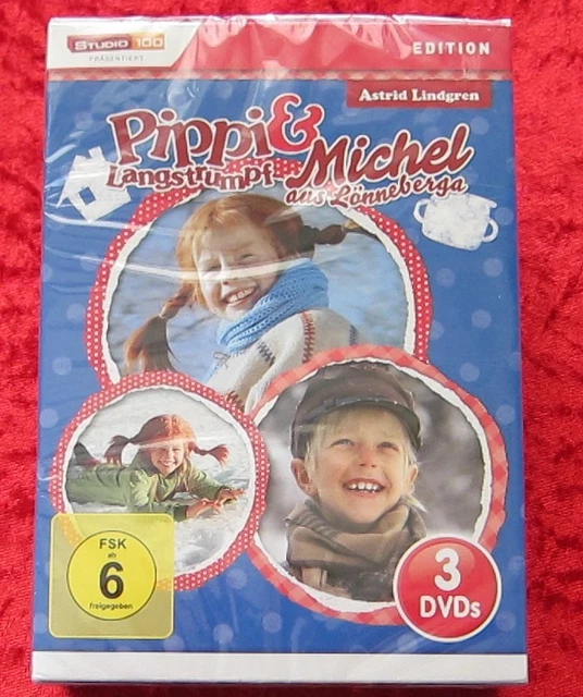 ASTRID LINDGREN PIPPI Langstrumpf Michel aus Lönneberga, 3 DVD Spielfilm Box Neu EUR 39,99 ...