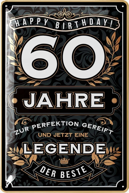 BLECHSCHILD 60 SCHILD 60 JAHRE LEGENDE Geburtstag Deko retro ...