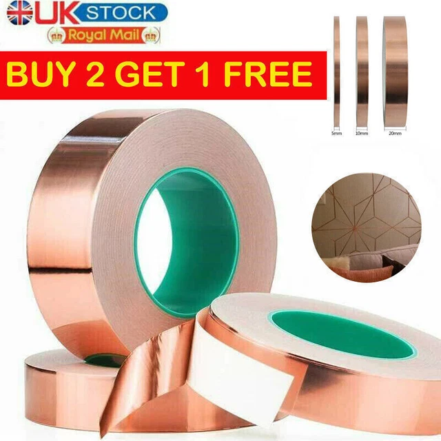25M X 5MM Copper Slug Tape Self Adhesive Conductive Foil EMI Snail ...